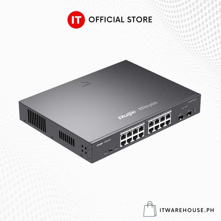 Ruijie RG-ES218GC-P Cloud Managed POE Switch - 16 POE/POE+ Ports, 2 SFP ...