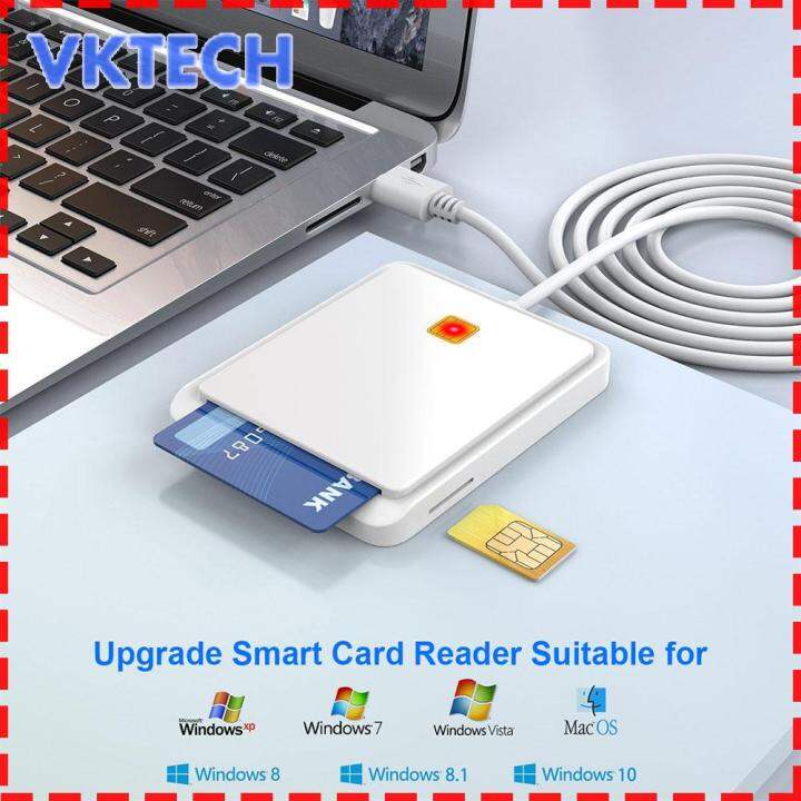 [Vktech] USB 2.0 Smart Card Reader Memory for ID Bank SIM CAC ID Card Cloner Connector Adapter ...