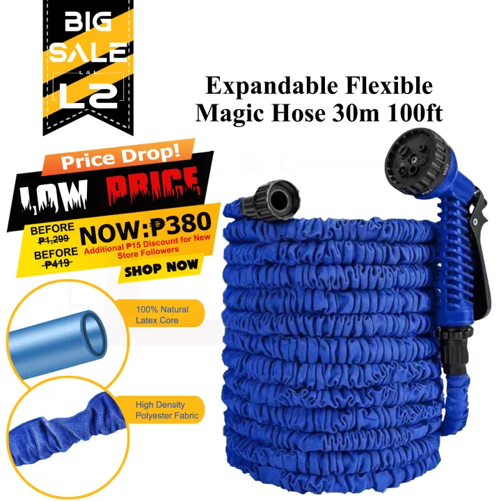 L2 Magic Hose 30m 100ft Expandable Flexible Hose With 7 Adjustable ...
