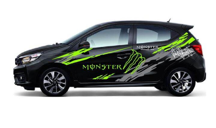 cutting sticker racing monster energy ijo kuning stabilo rossi | Lazada ...