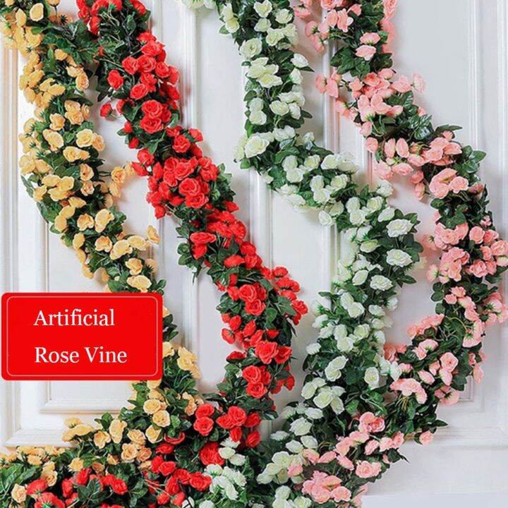 พวงมาลัยประดิษฐ์การจำลองการแต่งงาน QUATTO 9หัวของประดับแขวนดอกกุหลาบ ...