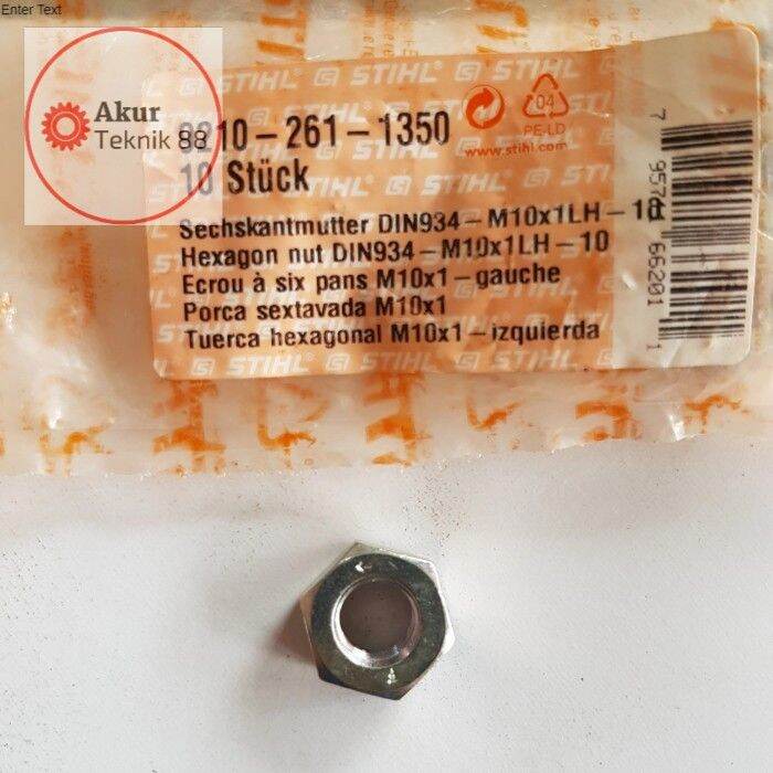 hexagon nut M10 LH Mur kiri chainsaw 070 STIHL ASLI | Lazada Indonesia