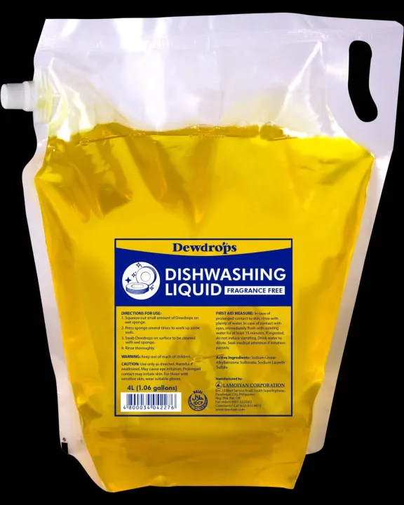 Dewdrops Dishwashing Liquid Concentrate 4 Liter Pouch | Lazada PH