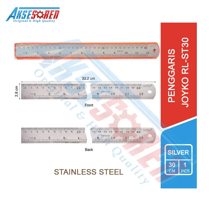 Penggaris Besi Stainless Steel Joyko [RL-ST30/30 cm] / Ruler Mistar Alat Ukur Garisan | Lazada ...