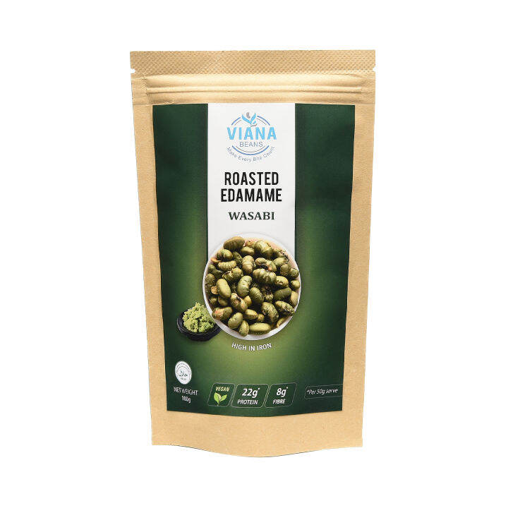 Viana Beans Roasted Edamame - WASABI, 100g x 3 | Lazada