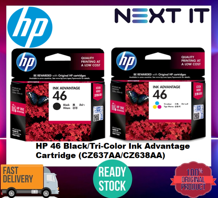 [Ready Stock] HP 46 Black& 46 Tri-Color Original Ink Advantage ...