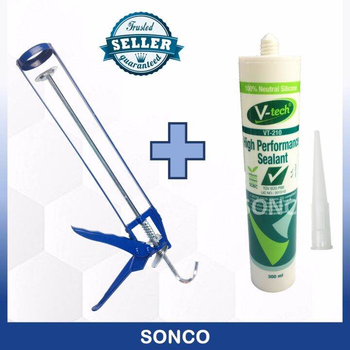COMBO VT-210 HIGH PERFORMANCE SEALANT With 11 inch Silicone Caulking ...