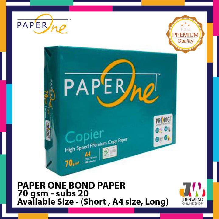 Paper One Bond Paper 70 gsm Subs 20 500 sheets | Lazada PH