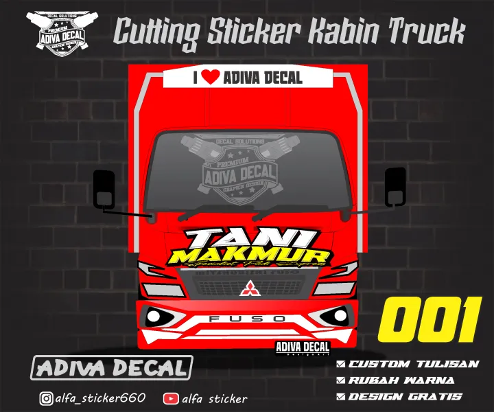 STIKER KABIN TRUK / CUTTING STICKER TRUCK CUSTOM TULISAN BEBAS | Lazada ...