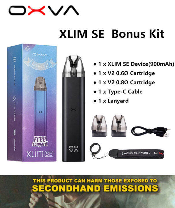 Portable Bar Vaping Smoke Set Original Black OXVA Xlim Rechargeable ...