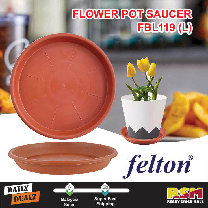Felton Flower Pot Saucer Plant Base Tray for Indoors Outdoor Garden ...