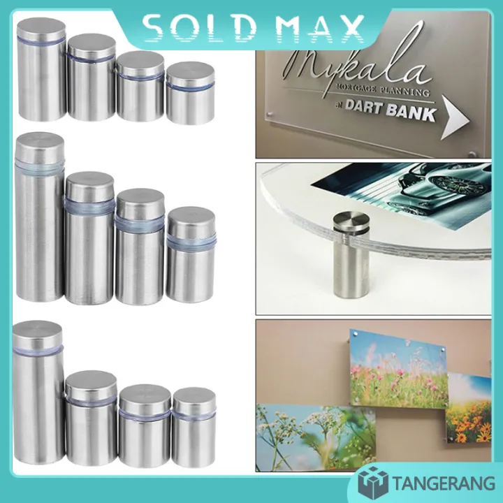 8 pcs Baut Kaca Akrilik Pen Baut Iklan Sign Board Paku Baut Skrup ...