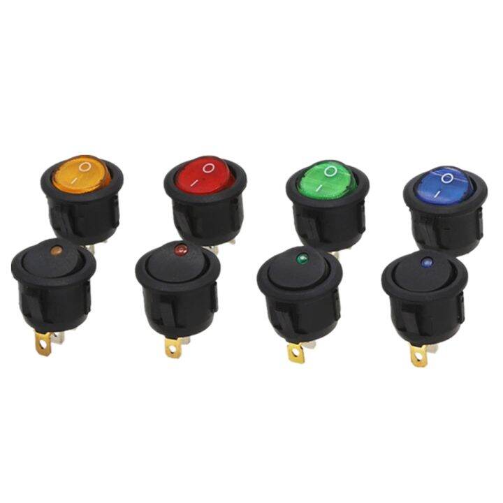 ON/OFF Round Rocker Switch Dot Light LED illuminated Car Dashboard Dash ...