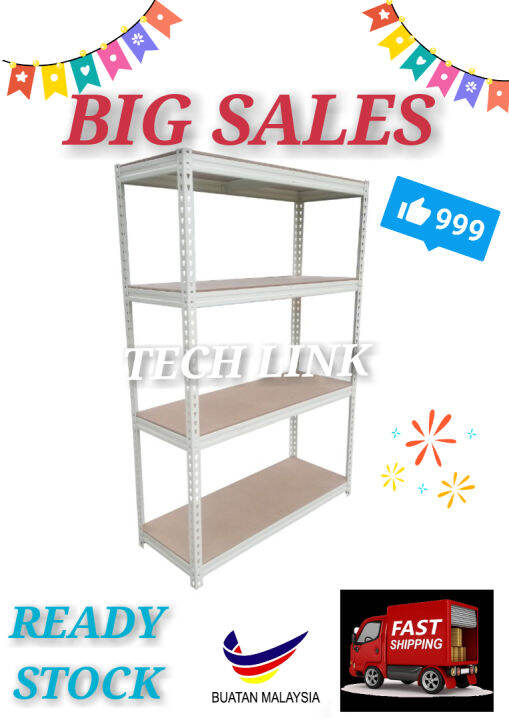 Boltless Rack with Fiberboard 450mmD x 1200mmL x 1800mmH - BEIGE | Lazada