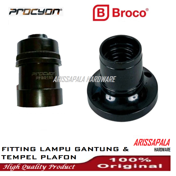 Fitting Lampu Fiting Tempat Lampu Gantung Tempel Plafon Hitam SNI ...