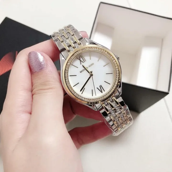 Michael Kors Women's Mindy Three-Hand Two-Tone Gold/Silver Stainless ...