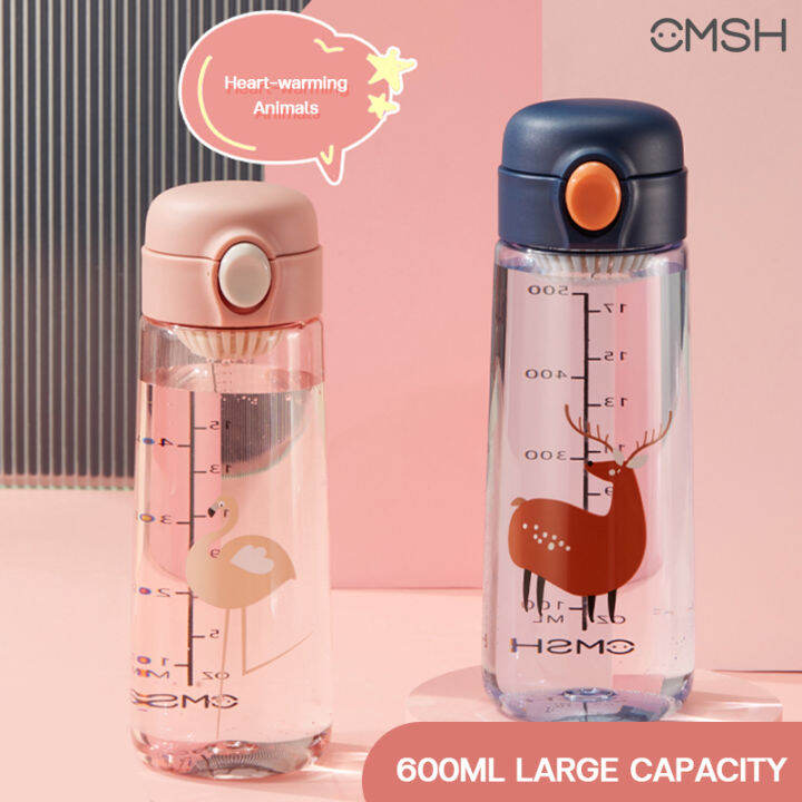 CMSH กระบอกน้ำ600มล. ดีไซน์น่ารักสำหรับพกพาได้ของเด็กผู้หญิงยกน้ำดื่มกระบอกน้ำอาหารปราศจากสาร ...