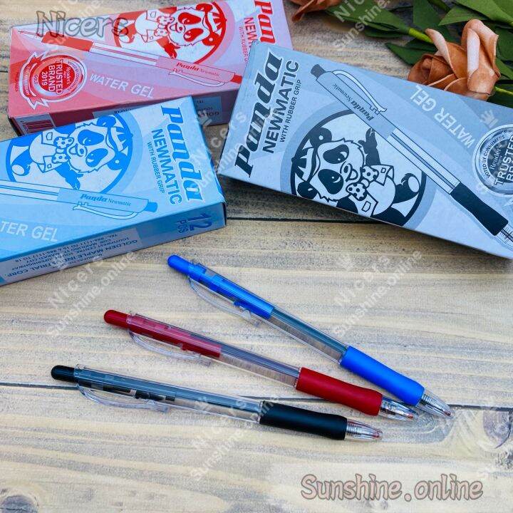 12pcs Original PANDA Newmatic Retractable Ballpen With Rubber Grip ...