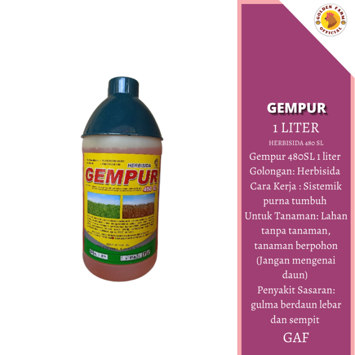 Gempur 480 SL isi 1 liter - herbisida pembasmi tumbuhan pengganggu ...