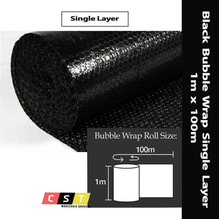Black Single Layer Bubble Wrap Roll [ 40" x 100m x 10mm ] | Lazada