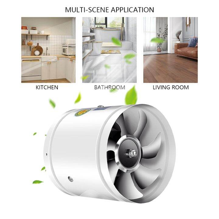 4/6/7 Inch 220V Exhaust Fan Home Pipe Duct Fan Bathroom Pipe ...