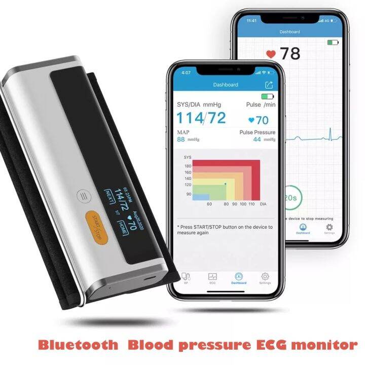 Bluetooth Blood Pressure Monitor Wireless With ECG Function Automatic ...