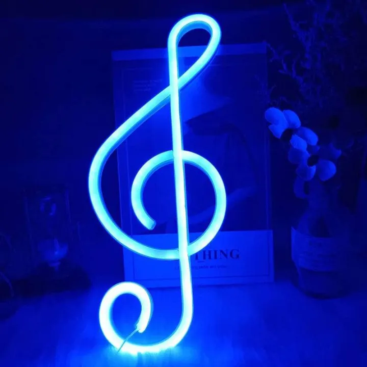 Music Note Neon Sign Neon Sign Led Music Note Neon Light Battery/usb ...