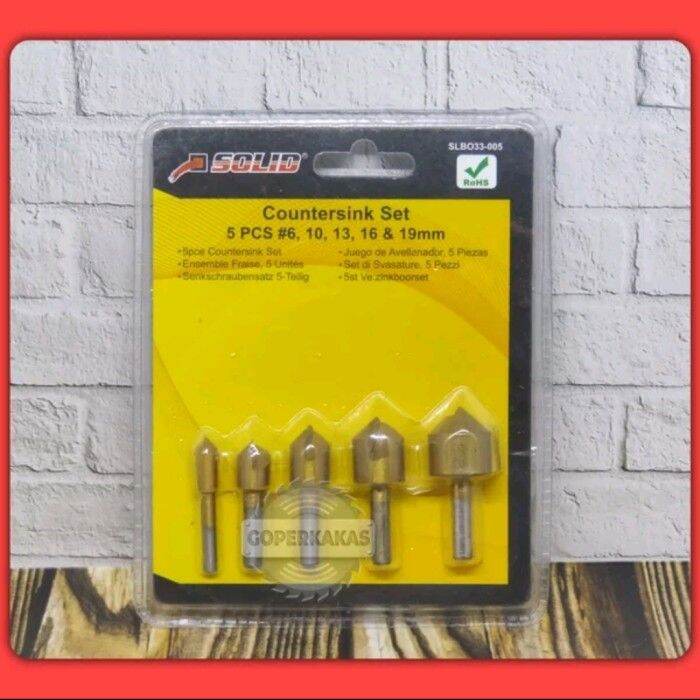 SOLID MATA BOR KAYU BESI COUNTERSINK SET 5PCS MESKN BOR KAYU BESI ...