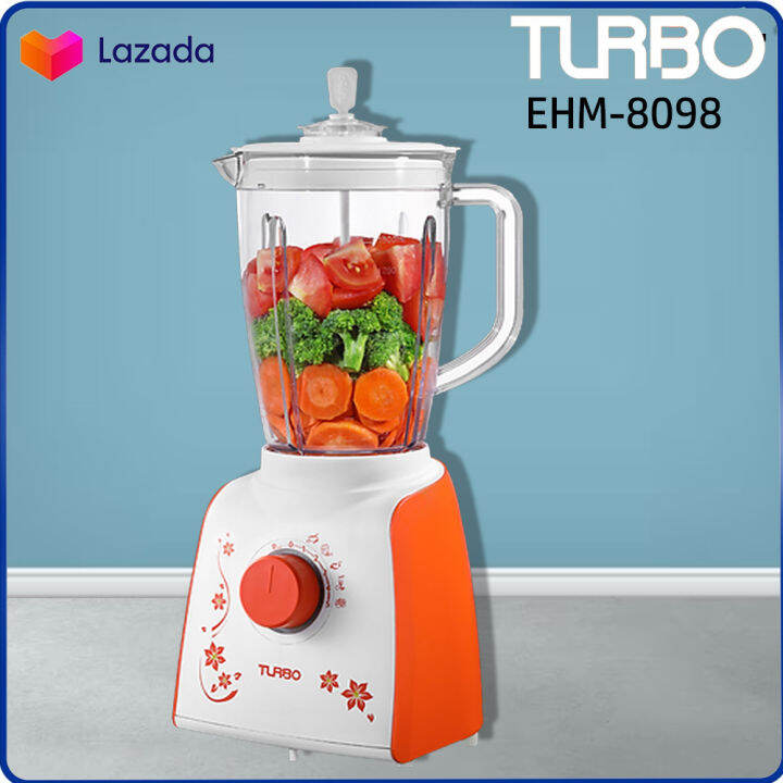 NEW BLENDER TURBO EHM 8098/1 Body Kaca - Kapasitas 2 Liter | Lazada Indonesia