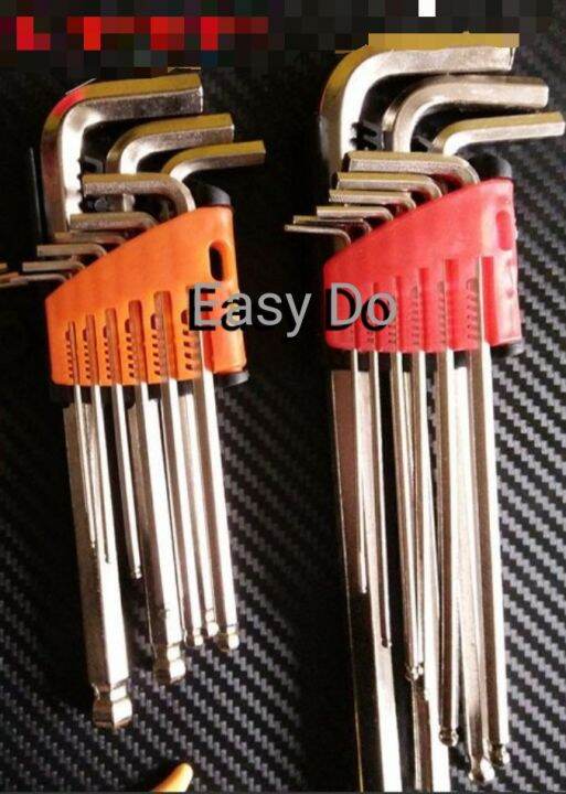 HIGH QUALITY 9 PCS BALL POINT HEX KEY SET/ allen key set | Lazada