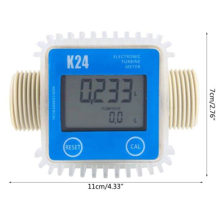 K24 Turbine Digital Diesel Fuel Flow Meter Gauge Voor Chemicaliën Vloeibare Water Ultrasone Flow ...