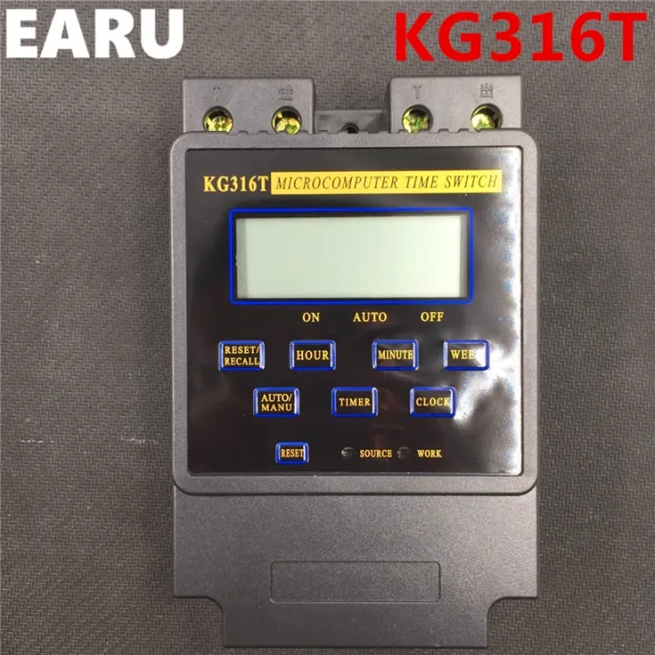 KG316T 25A Din Rail Digital Intelligent Microcomputer Programmable Electronic Timer Time Switch ...
