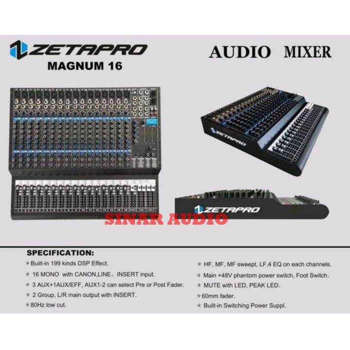 MIXER AUDIO ZETAPRO MAGNUM 16 - MAGNUM16 16 CHANNEL ORIGINAL | Lazada ...