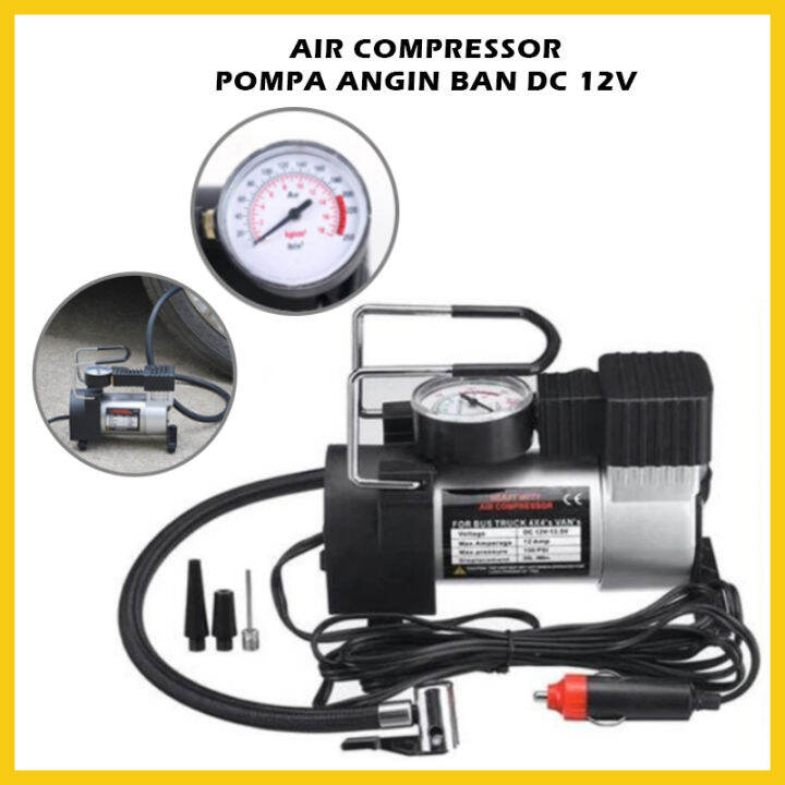 Pompa Ban Elektrik Air Compressor Mini DC 12V Pompa Angin Ban Portable ...