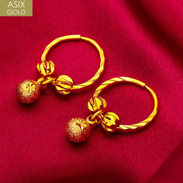 ASIX GOLD Legit 18K Saudi Gold Ladies Earrings Aesthetic Design ...