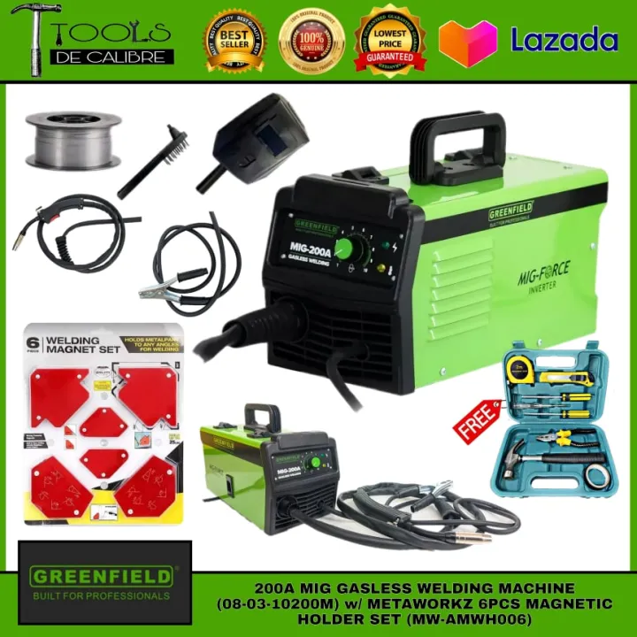 GREENFIELD 200A MIG Gasless Welding Machine 08-03-10200M & METAWORKZ ...