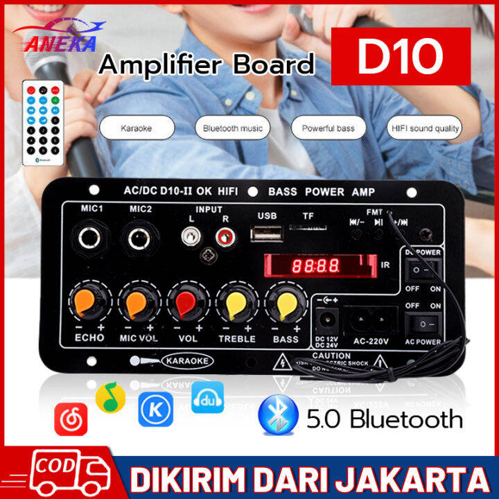 Amplifier Board Audio Bluetooth USB FM Subwoofer DIY D10 LCD Ampli ...