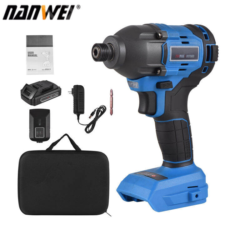 20V Cordless Brushless Impact Screwdriver 1/4-i-nch Hex Chuck 2800RPM ...