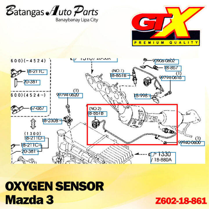 OXYGEN SENSOR MAZDA 3 1.6 2003-2015 GTX | Lazada PH