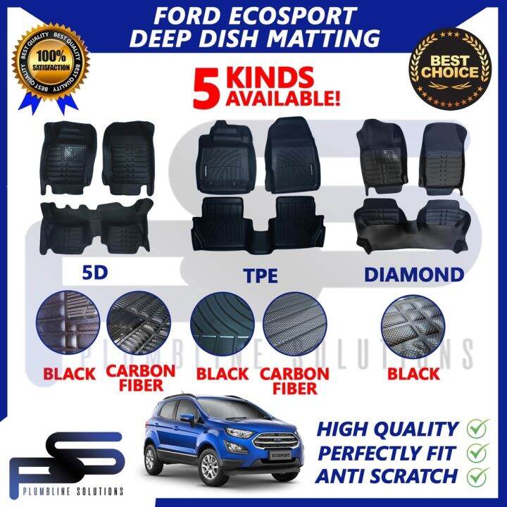 TPE /5D Black / Carbon Fiber / Deep Dish for Ford Ecosport 2014 - 2022 ...