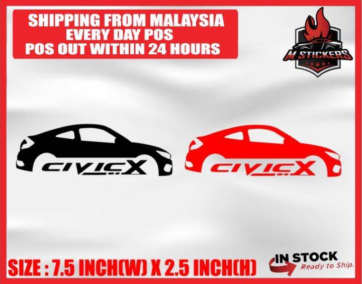 HONDA CIVIC X FC CAR STICKER HONDA CIVIC TYPE R | Lazada