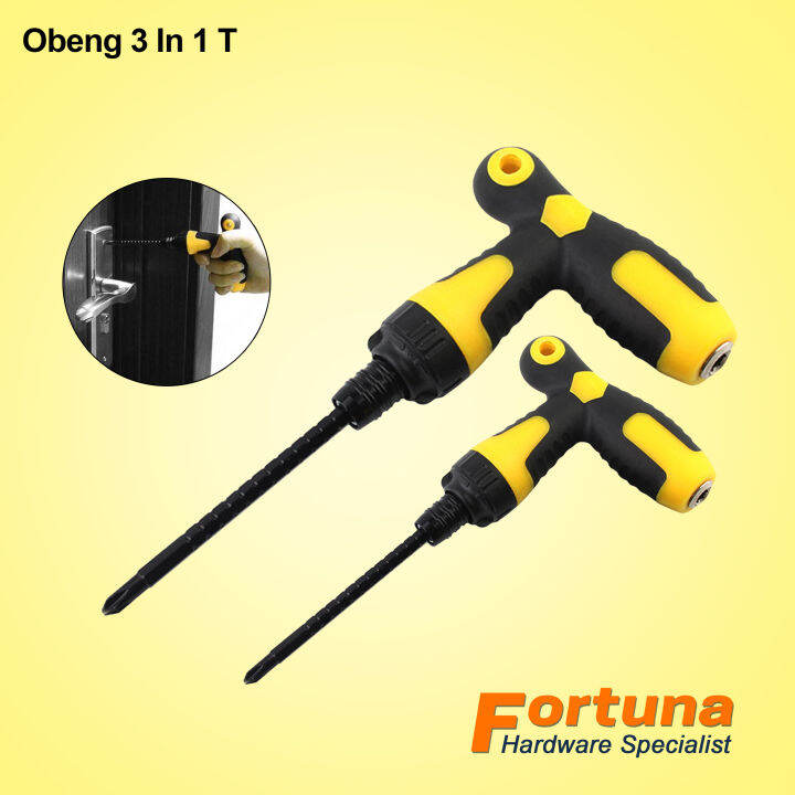 FORTUNA Obeng T Bolak Balik Kombinasi Plus Minus 3 In 1 I Obeng Sock 2 ...
