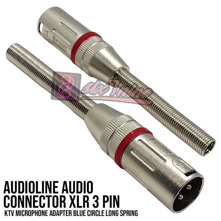 Audioline Audio Connector XLR 3 Pin Male KTV Microphone Adapter Blue ...