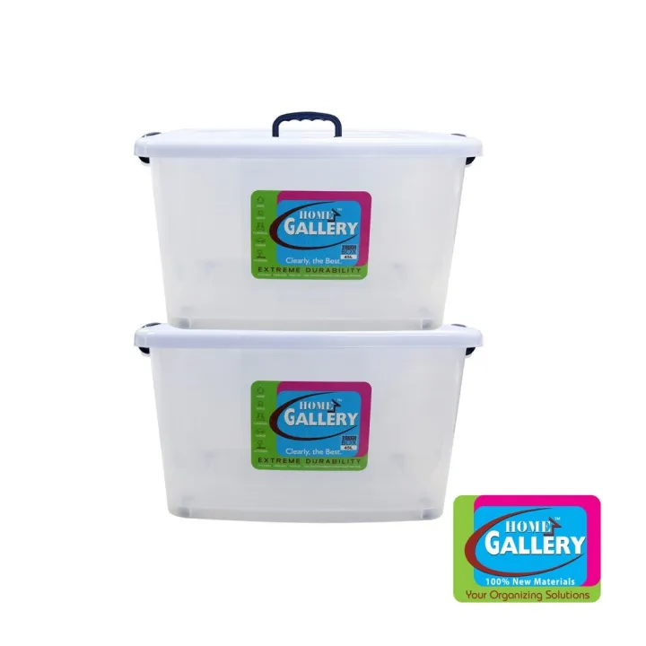 Home Gallery Storage Box with Wheels Capacity: 45L Dimension: L57 ...