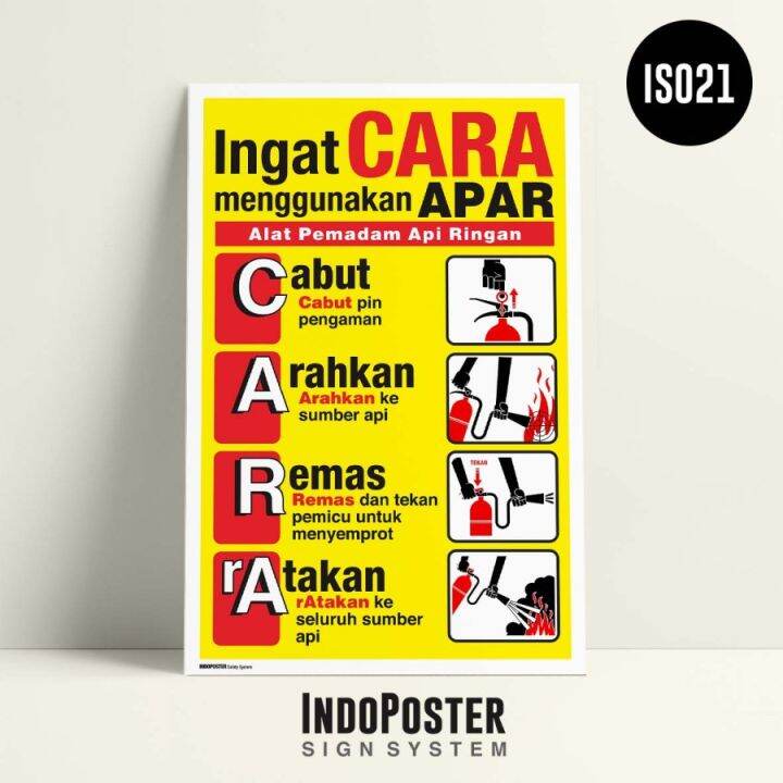 Safety Poster K3 APAR Ingat CARA Memadamkan Api Kebakaran Tanpa Frame ...