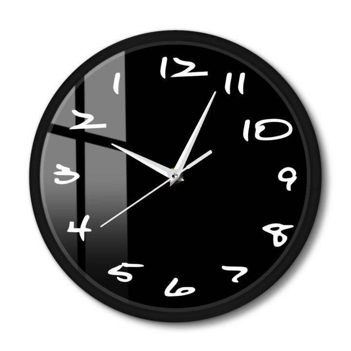 （HOT)Minimalist Black Backwards Wall Clock Runs Counterclockwise And ...