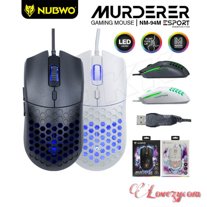Nubwo NM-94m MURDERER เมาส์มาโคร Silent Mouse เมาส์ไร้เสียงเมาส์เกมมิ่ง แท้100% | Lazada.co.th