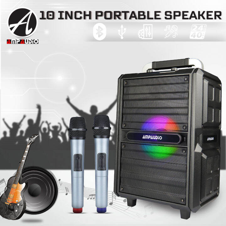 Ampaudio Portable Speaker 10 Inch Bluetooth Portable Speaker with ...
