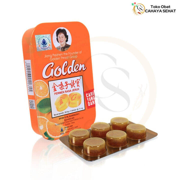PERMEN GOLDEN THROAT LOZENGES / PERMEN TENGGOROKAN - Jeruk | Lazada ...