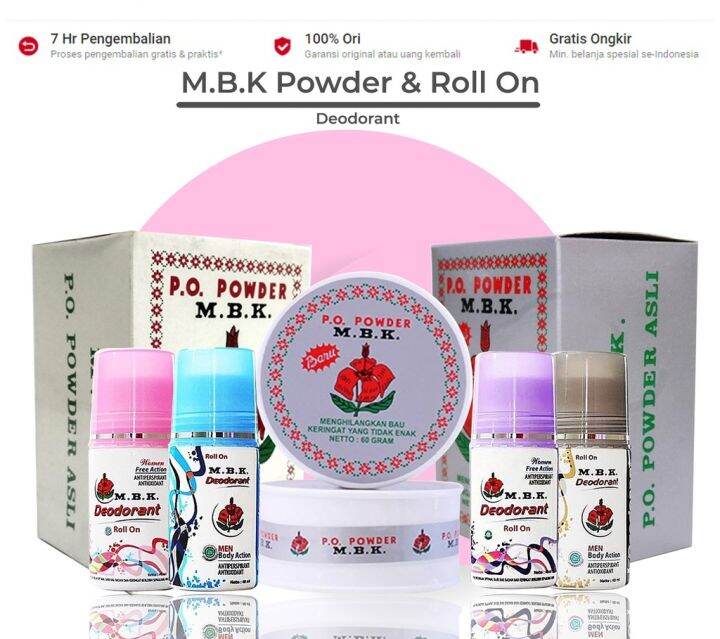 Bedak MBK Powder dan Roll On / M.B.K / m b k / Deodorant / Penghilang ...